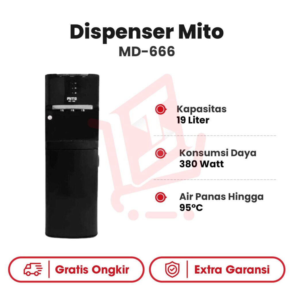 Dispenser Galon Bawah Mito MD-666 Low Watt - Topsell Indonesia