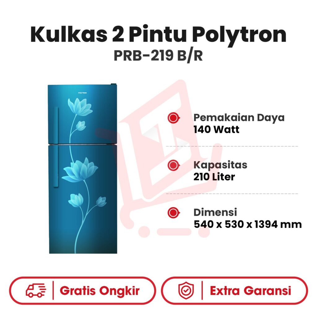Kulkas 2 Pintu Polytron PRB-219 R/B - Topsell Indonesia