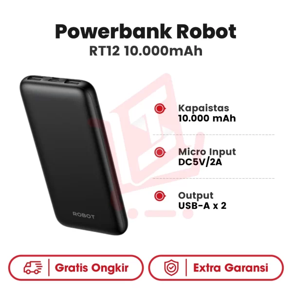 Powerbank Robot RT12 10.000 MAH - Topsell Indonesia