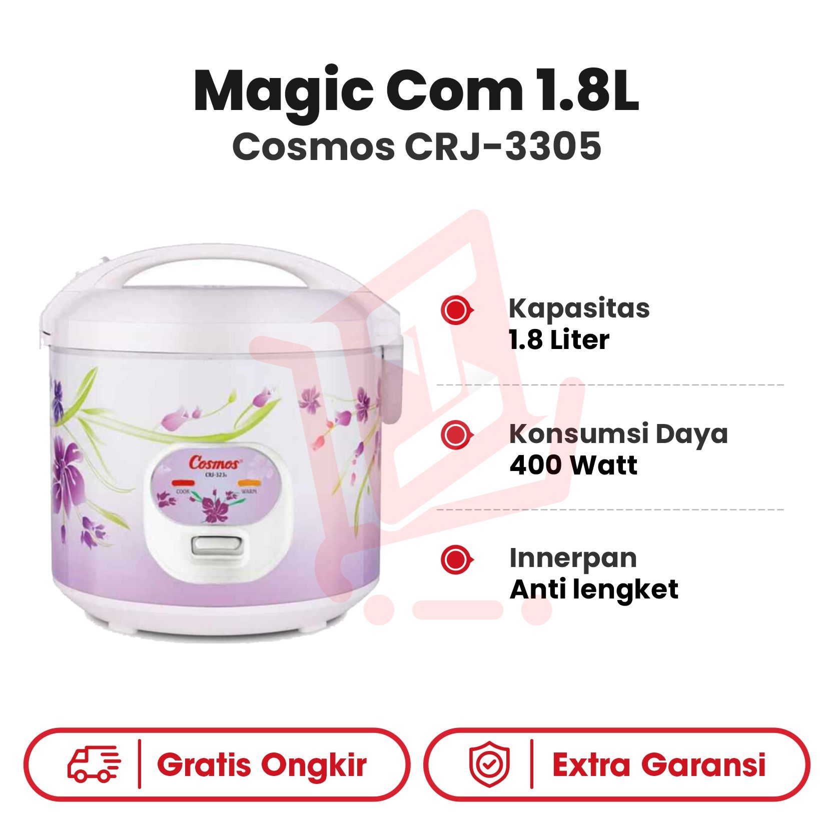 Magic Com 1.8L Cosmos CRJ-3305 - Topsell Indonesia